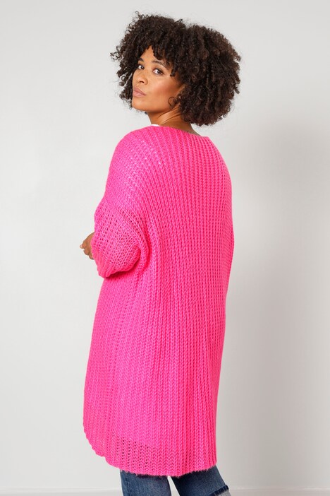 Long-Pullover, grob gestrickt, V-Ausschnitt, Langarm | weitere Pullover ...