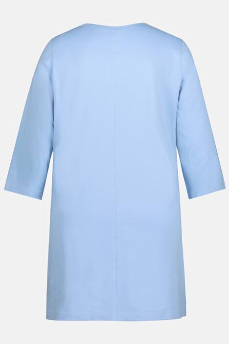 Princess Seam Round Neck Cotton Knit Tunic, lavender | Ulla Popken