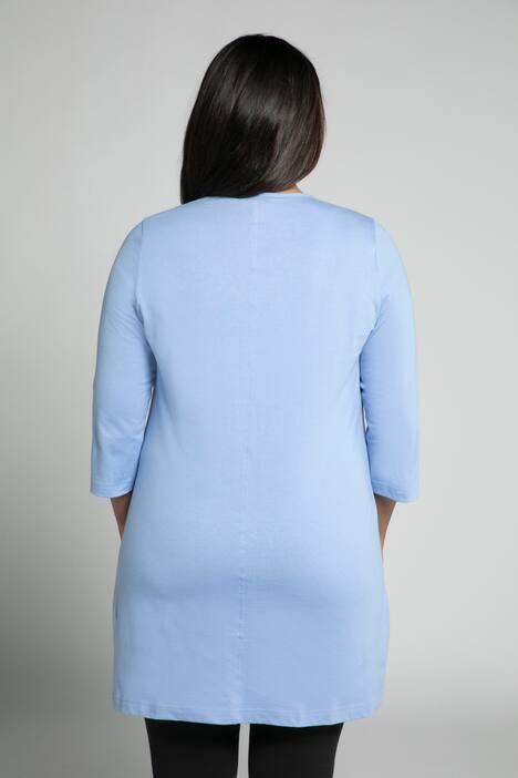 Princess Seam Round Neck Cotton Knit Tunic, lavender | Ulla Popken