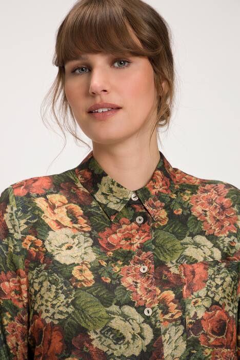 Tapestry Look Floral Print Button Front Blouse | all Blouses | Blouses
