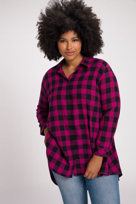Buffalo Check Button Front Tunic Shirt | all Blouses | Blouses