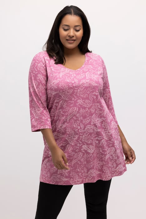 The Perfect Paisley Knit Cotton Pocket Tunic | Knit Tunics | Knit Tops ...