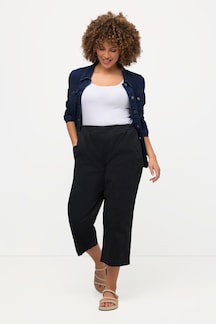 Cropped Ruby Fit Pants, navy blue | Ulla Popken