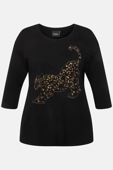 Leopard Graphic 3/4 Sleeve Crew Neck Tee | T-Shirts | Knit Tops & Tees