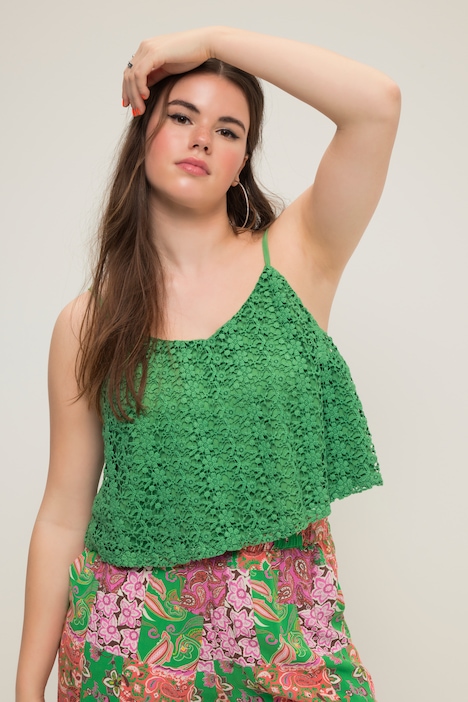 Crocheted Lace Crop Top | Tanks | Blouses