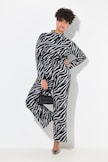 Elastic waist colorful zebra pattern pants, snow white | Ulla Popken