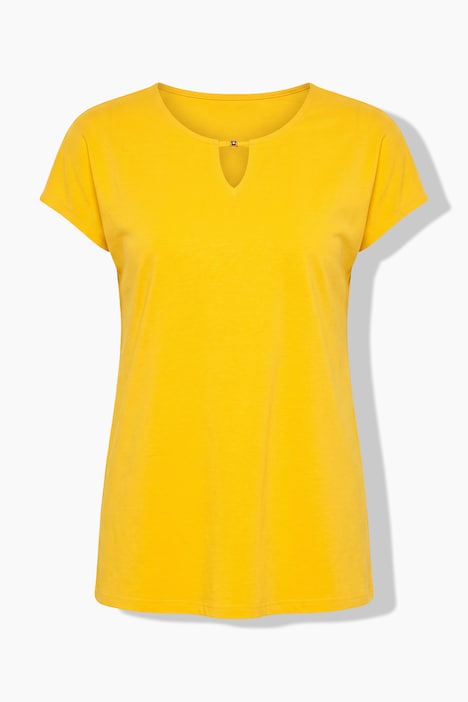 T-Shirt, A-Linie, Aussparung, Metallic-Perle, maisgelb | Happy Size